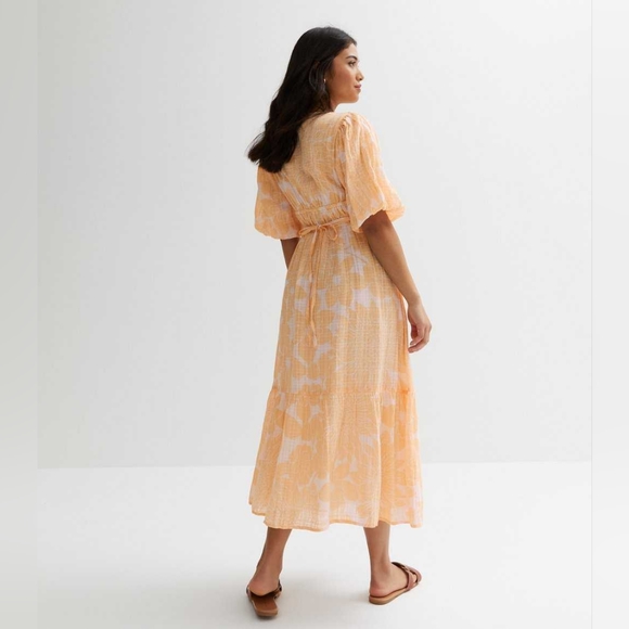 New Look | Dresses | Nwt New Look Floral Print Cotton Sundress In Coral ...